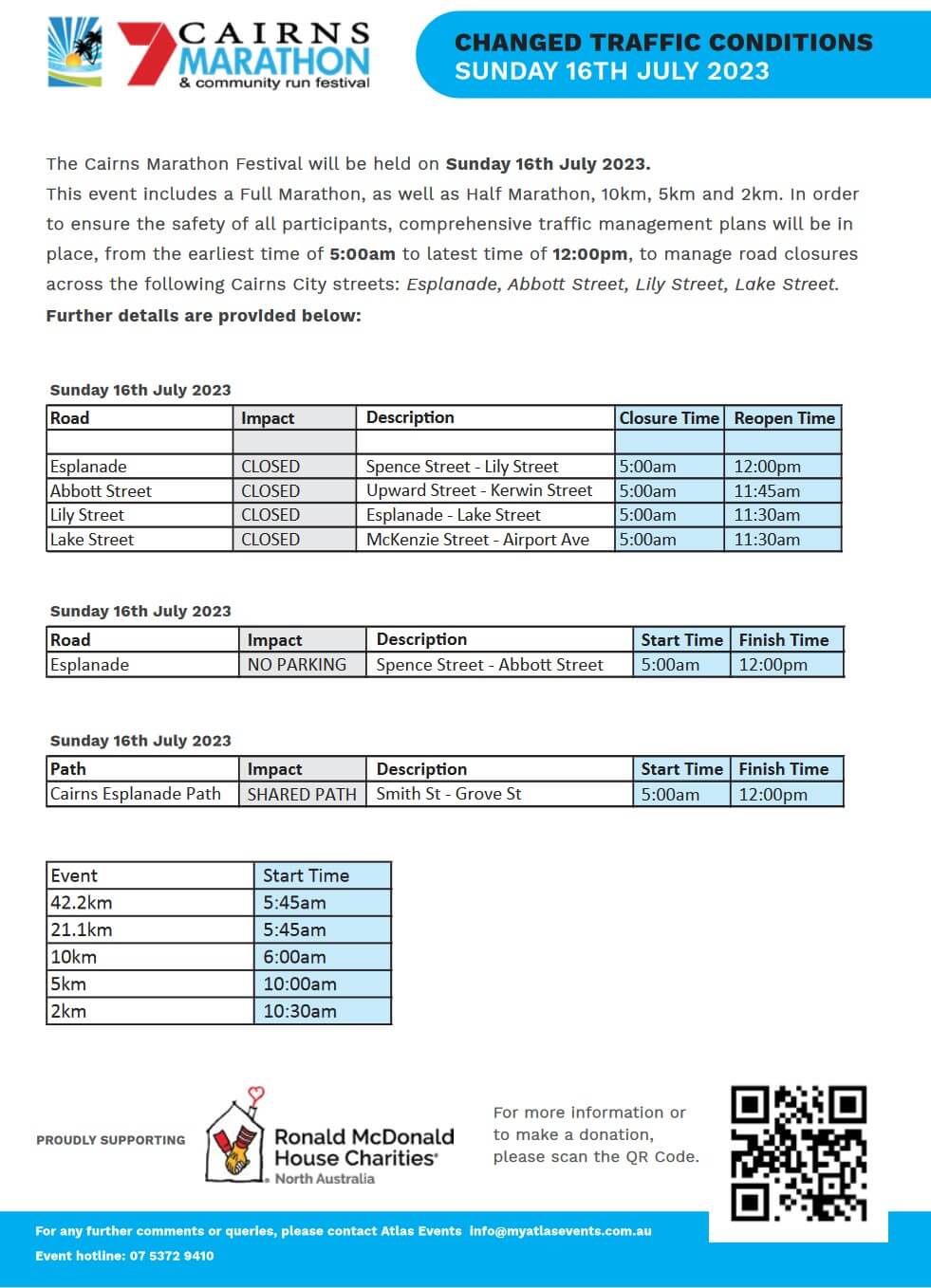 Changed Traffic Conditions - 13 - 14 July 2024